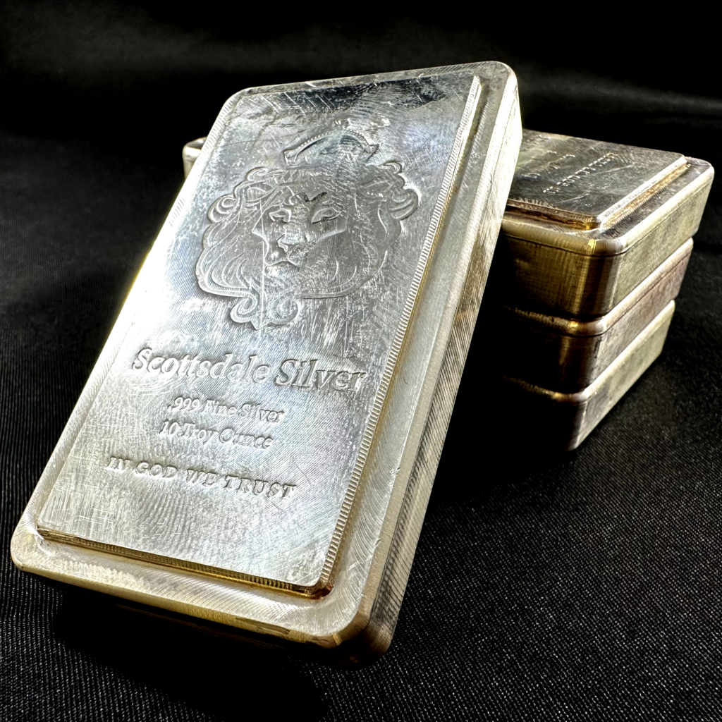 10oz Scottsdale Mint Silver Stacker Bar • Capital Coin & Bullion